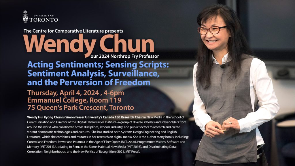 Wendy Hui Kyong Chun’s lecture | Centre for Comparative Literature ...